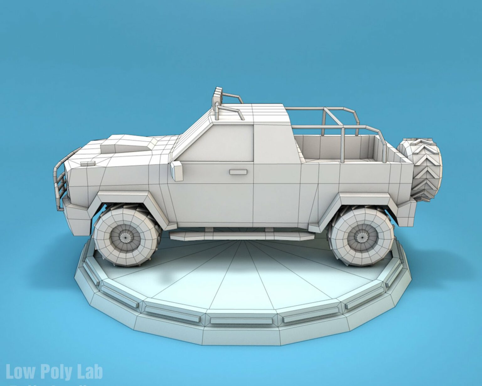 Cartoon Jeep Suv Low Poly 3D Model – MasterBundles