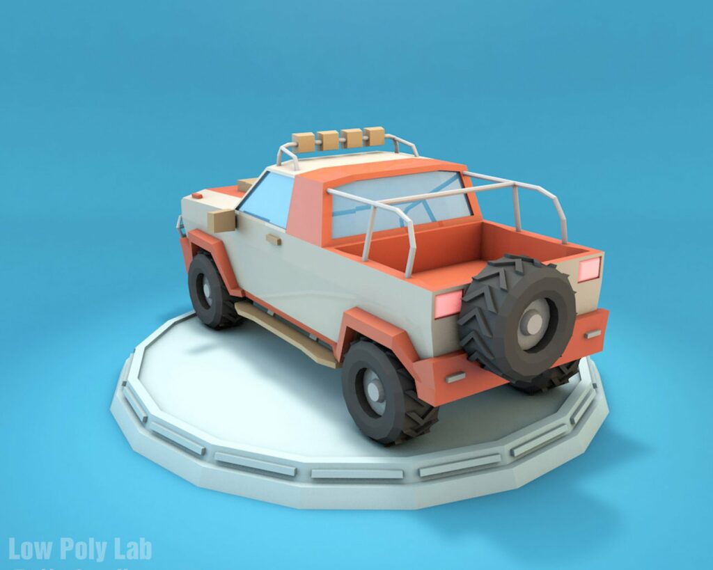 Cartoon Jeep Suv Low Poly 3D Model – MasterBundles