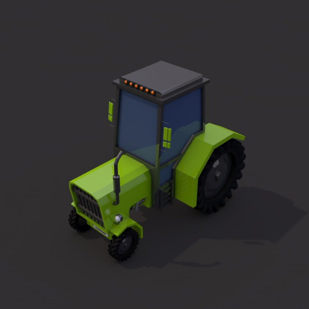 Low Poly Tractor – MasterBundles