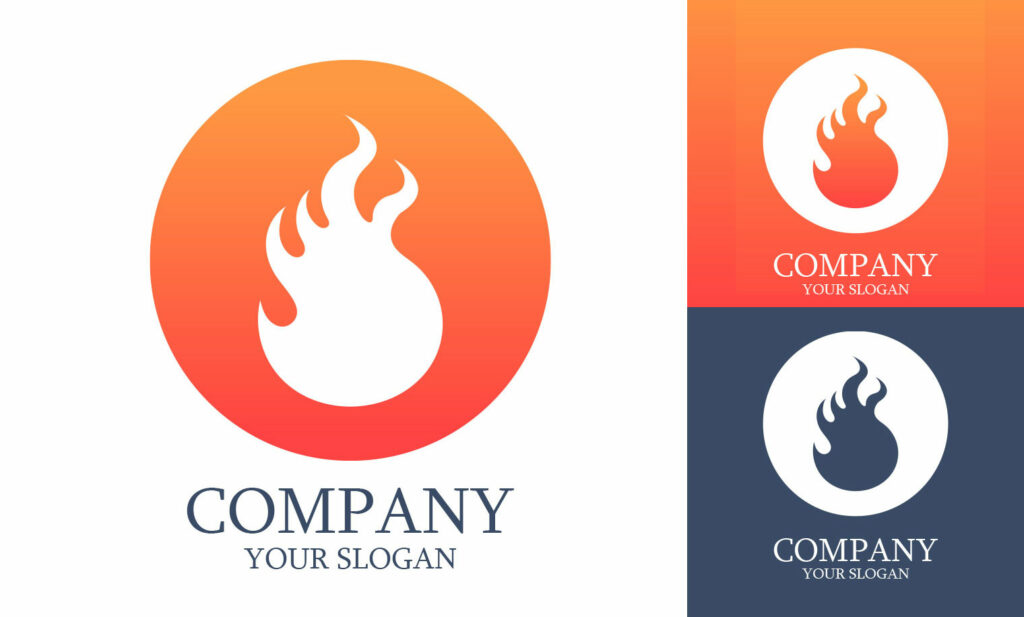 Lit Fire Flame Gradient Logo Vector Illustration - MasterBundles