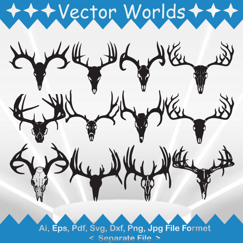 Deer Head Skull SVG Vector Design - MasterBundles