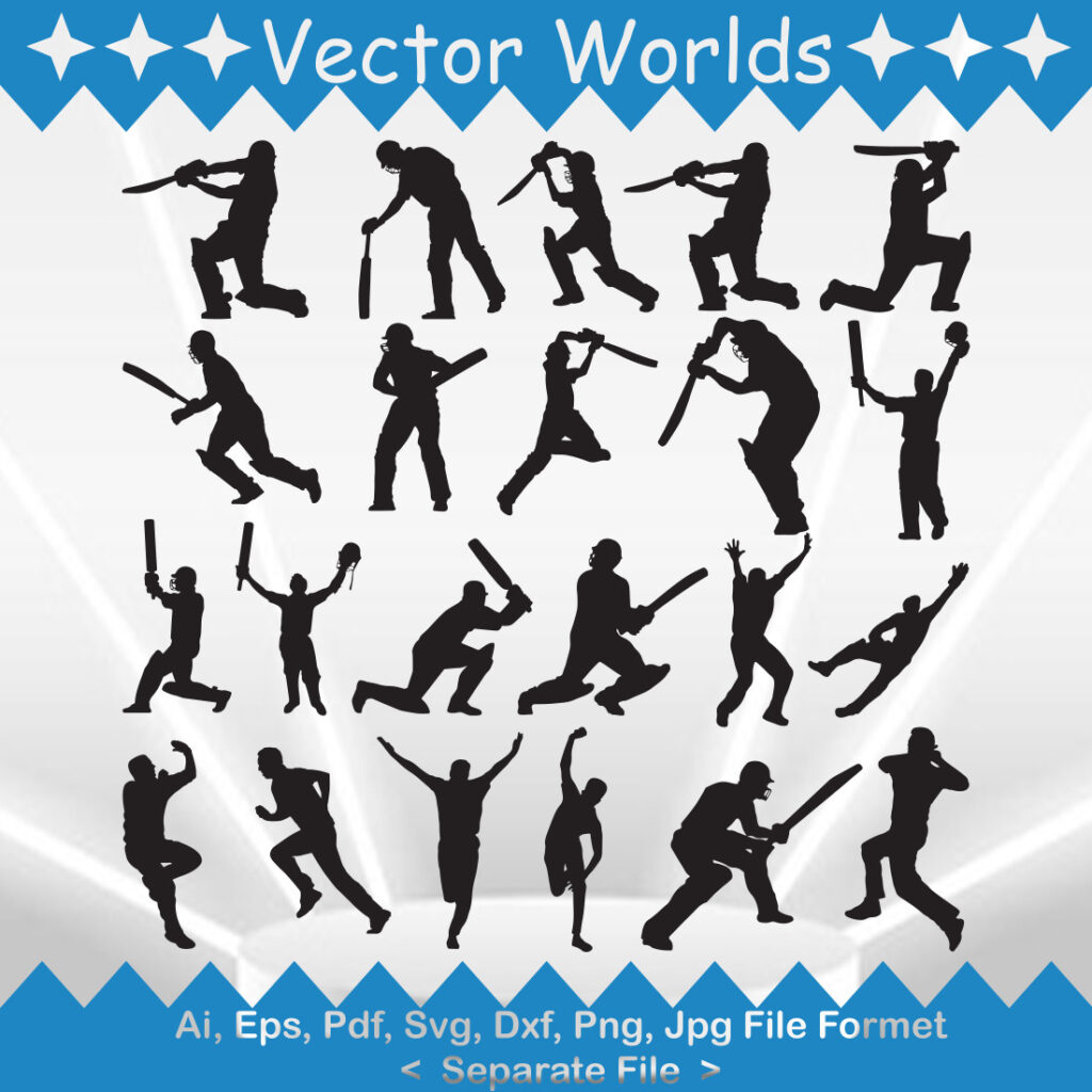 Cricket Player SVG Vector Design - MasterBundles
