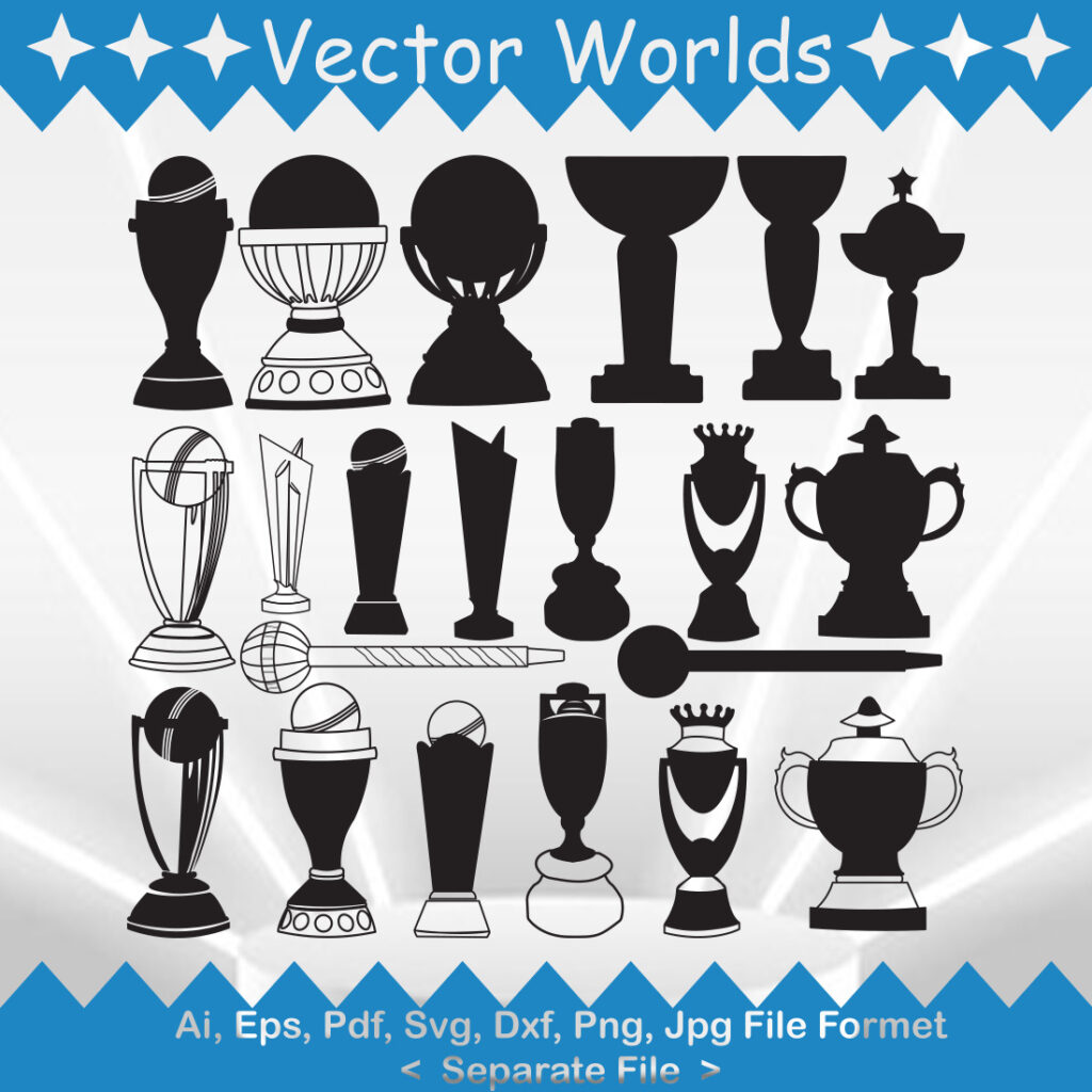 Cricket Trophy SVG Vector Design - MasterBundles