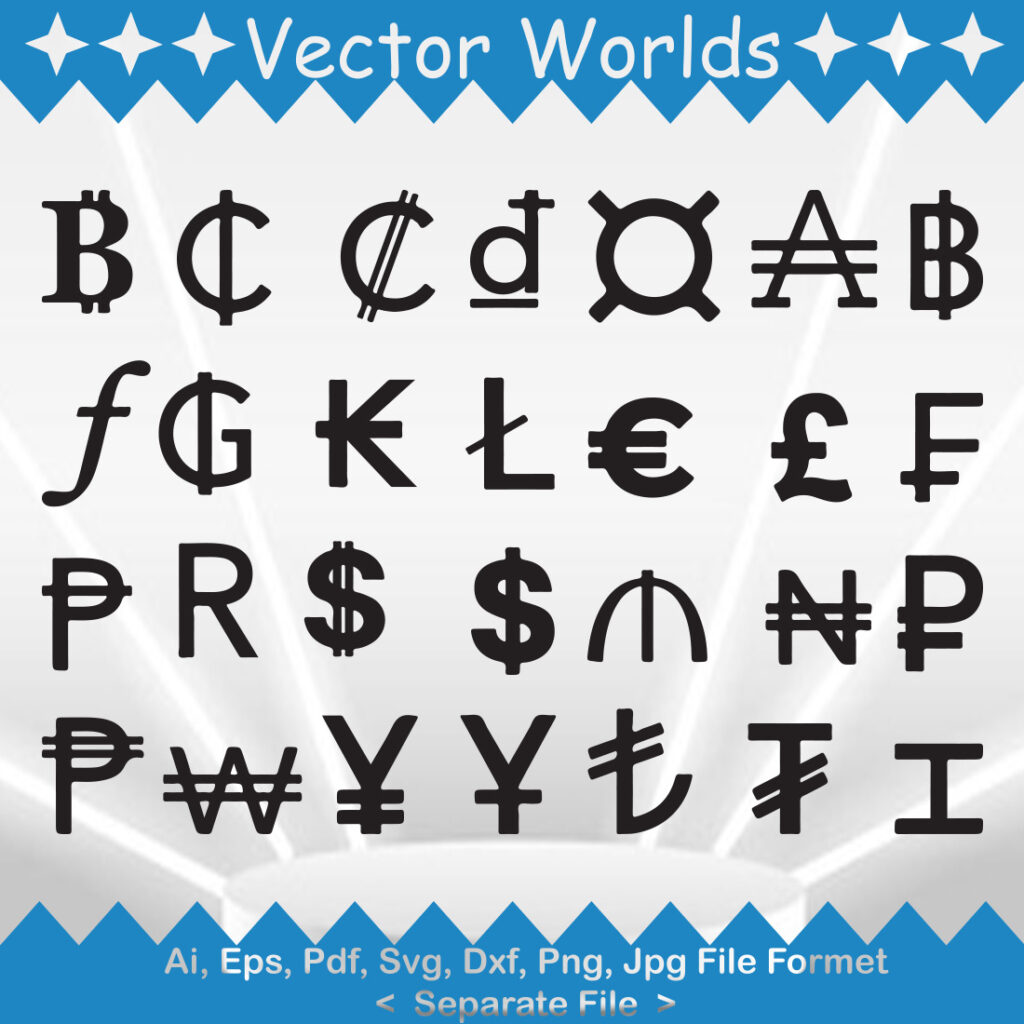 Currency Symbols SVG Vector Design - MasterBundles