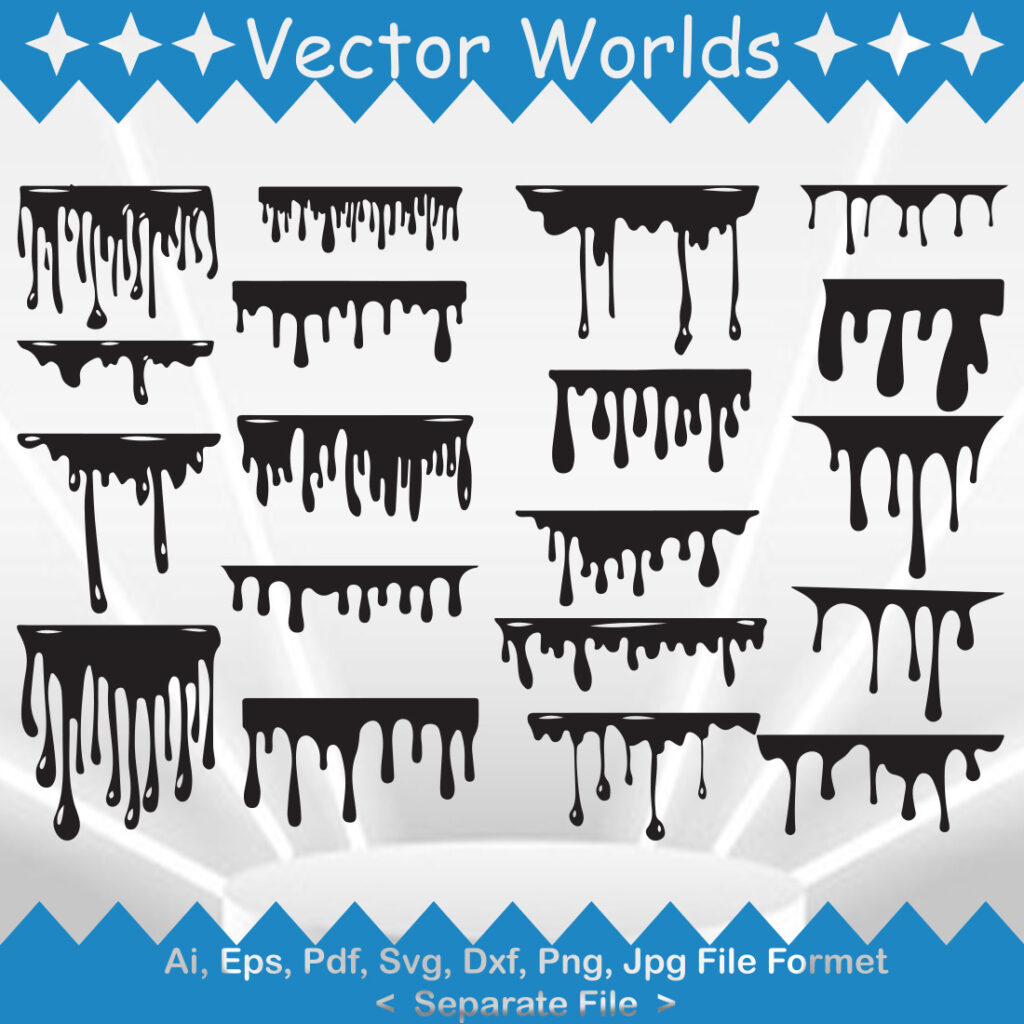 Dripping Borders SVG Vector Design - MasterBundles
