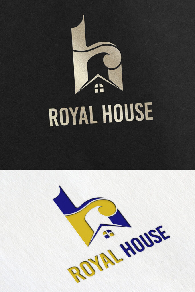 Royal House R H Letter Real Estate Logo - MasterBundles