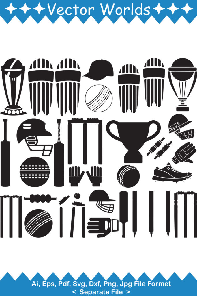 Cricket Equipment SVG Vector Design - MasterBundles