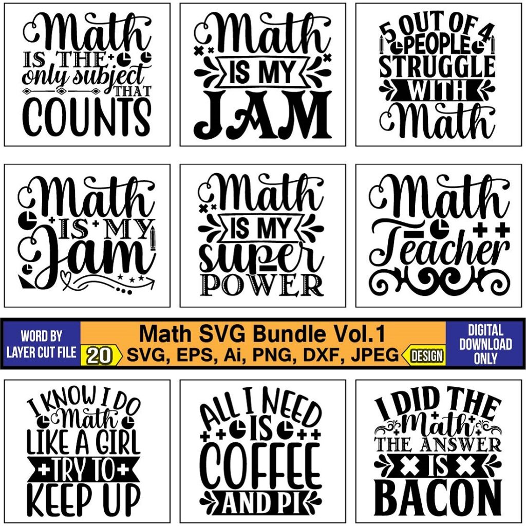 Math SVG t-shirt Design Bundle - MasterBundles