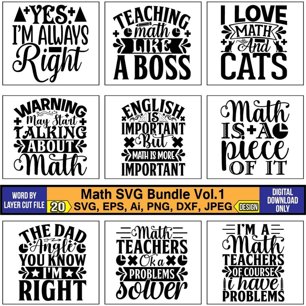 Math SVG t-shirt Design Bundle - MasterBundles