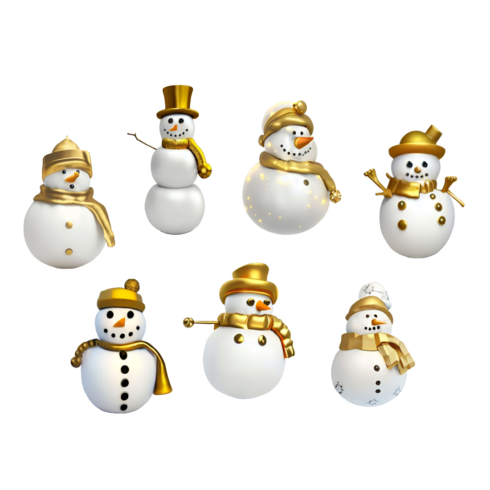 Christmas Snowmen and Ornaments Clipart - MasterBundles