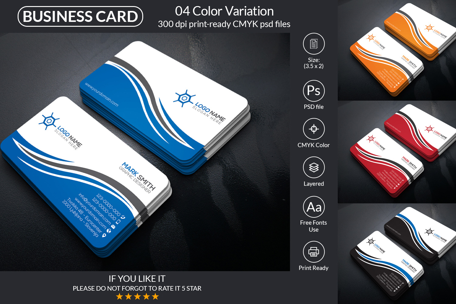 Stylish Business Card Design Template - MasterBundles