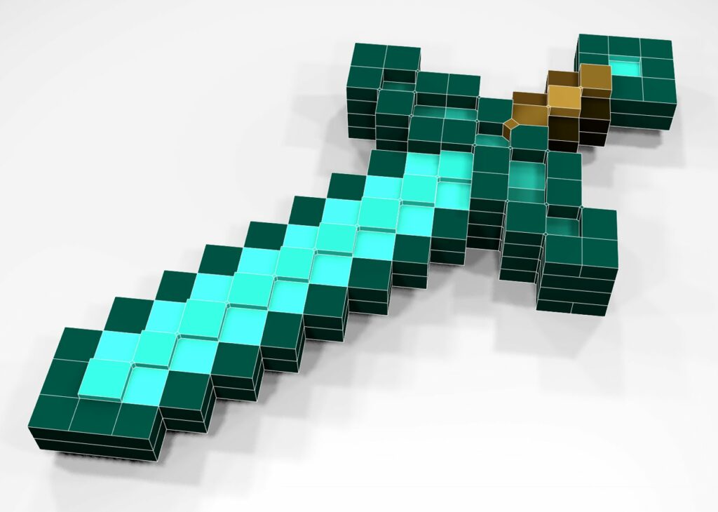 Minecraft Diamond Sword - Full 3D – MasterBundles