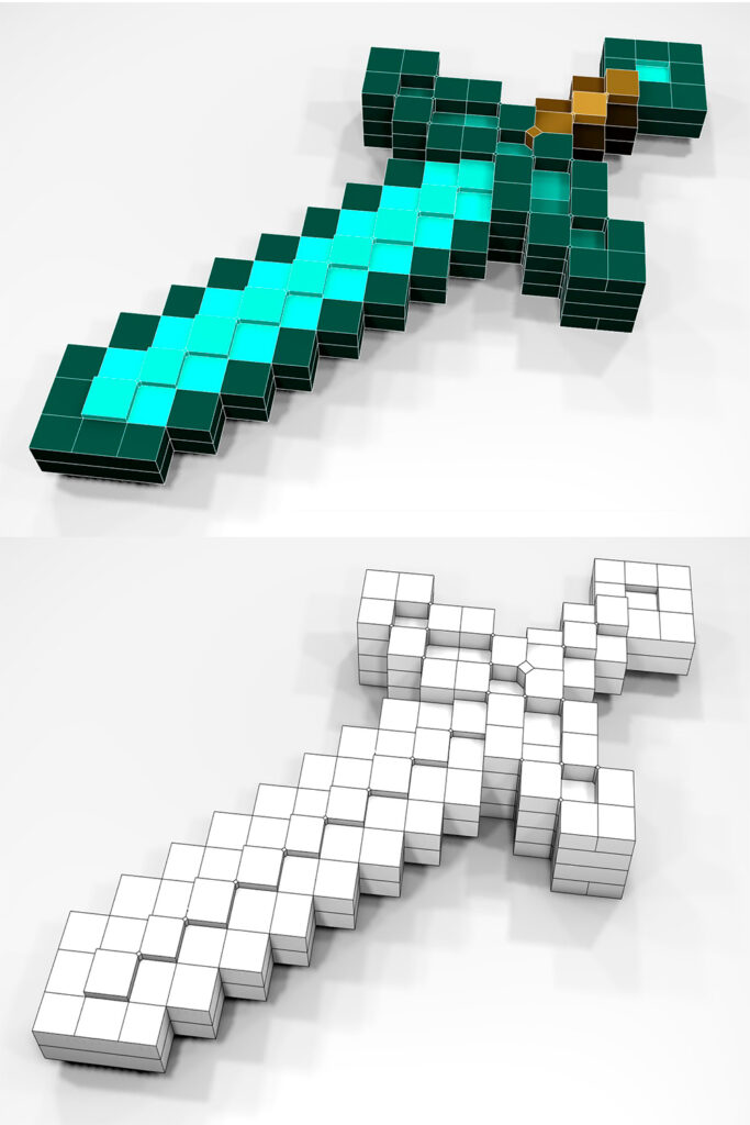 Minecraft Diamond Sword - Full 3D – MasterBundles