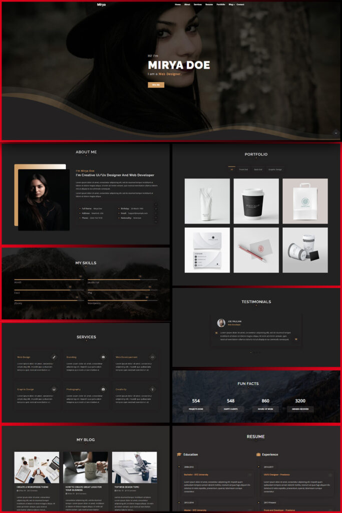 Mirya - Personal Portfolio Wordpress Theme – MasterBundles