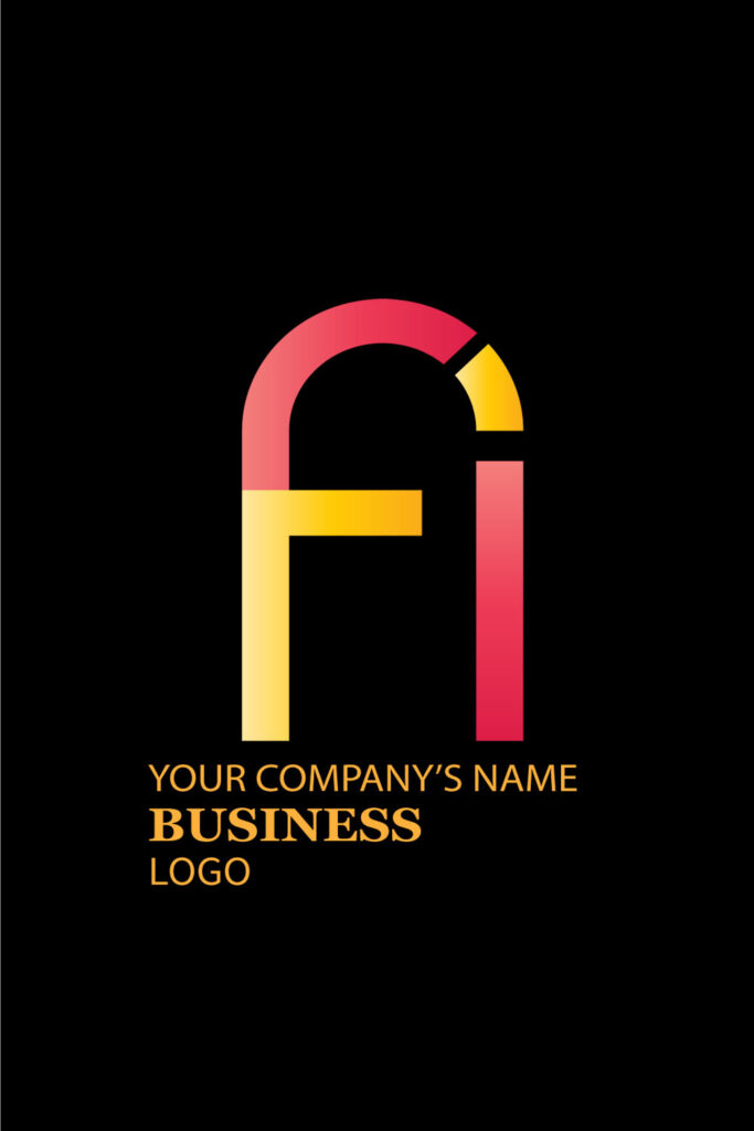 Modern Gradient Letters FI Logo Design - MasterBundles