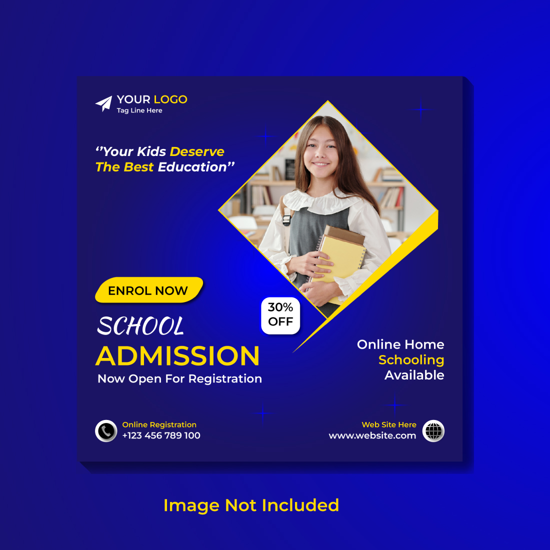 Beautiful Admission Social Media Post Template Design - MasterBundles