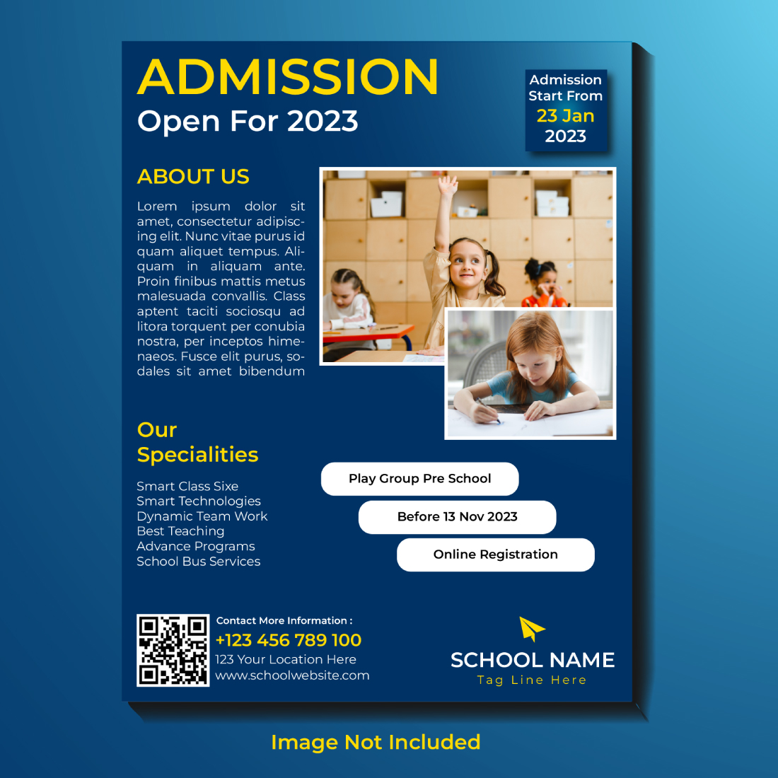 Beautiful Admission Social Media Post Template Design - MasterBundles