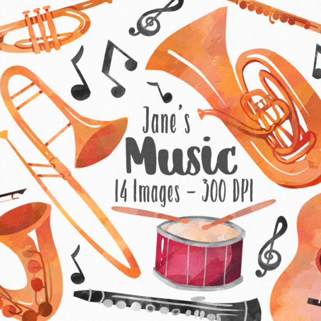 Musical Instruments Clipart – MasterBundles