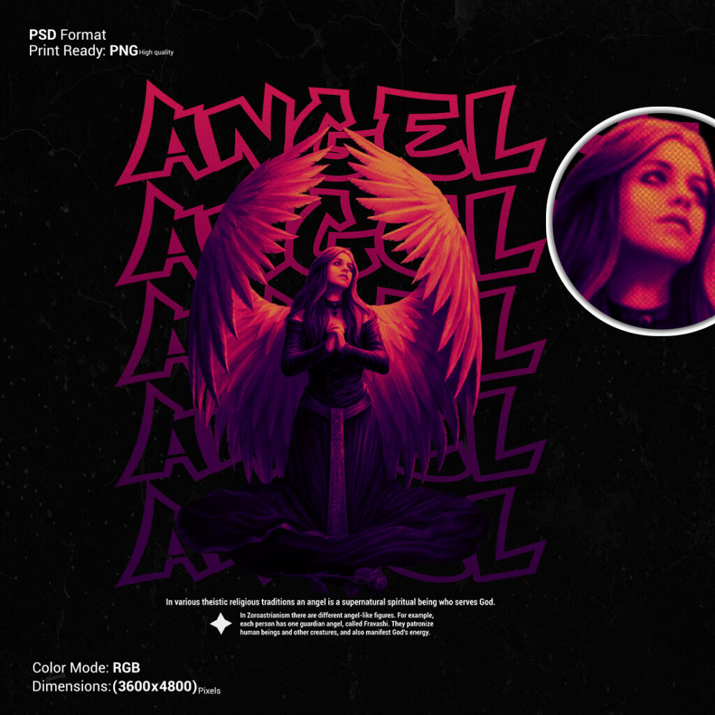 Angel–Urban Graphic Streetwear T-Shirt Design - MasterBundles