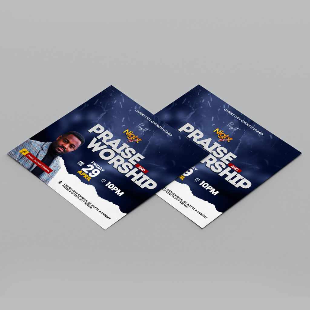 Night of Praise and Worship Flyer Design Template - MasterBundles