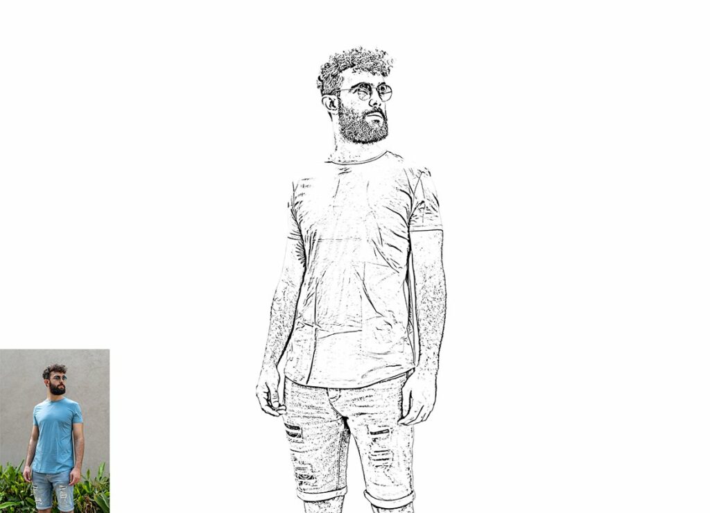Outline Portrait Photoshop Action – MasterBundles