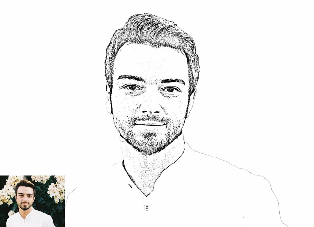 Outline Portrait Photoshop Action – MasterBundles