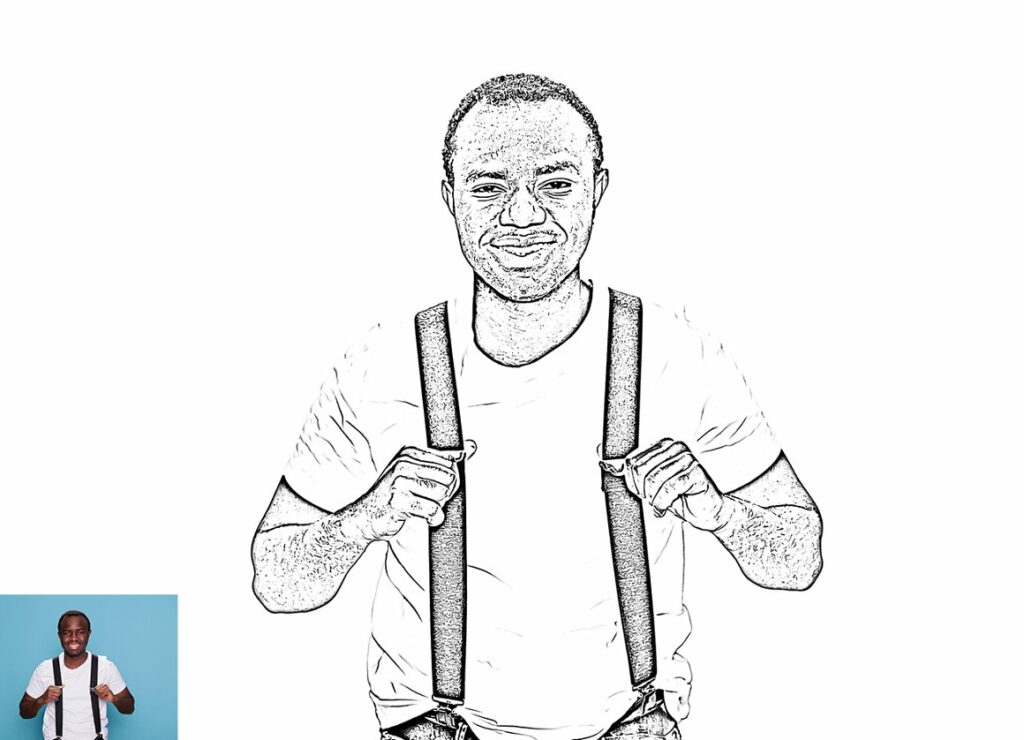 Outline Portrait Photoshop Action – MasterBundles