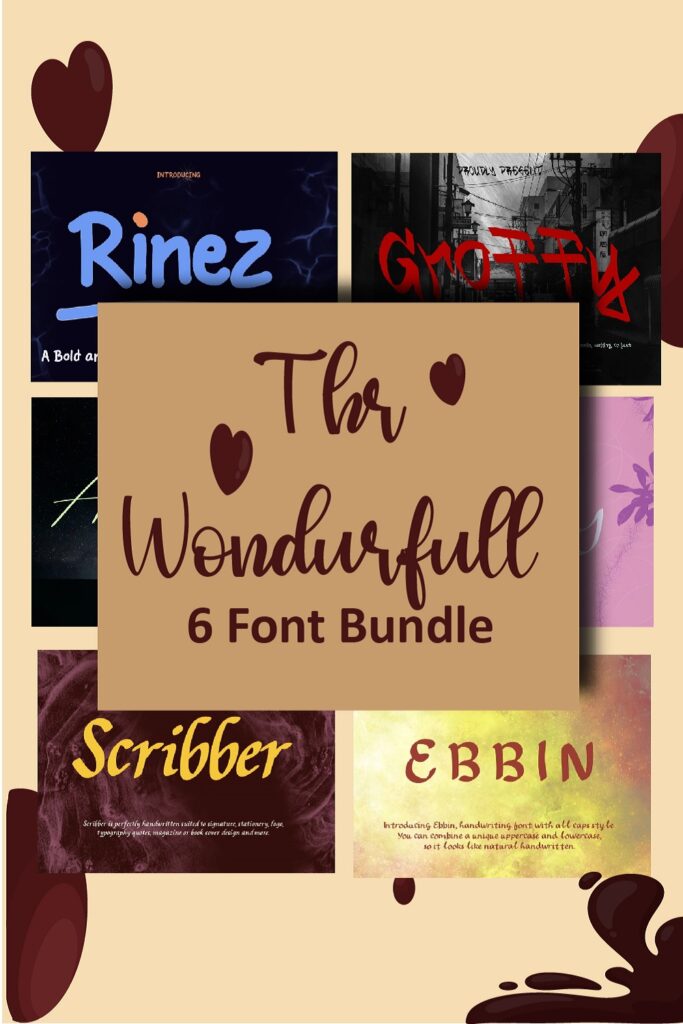 6 Font Design Bundle - MasterBundles