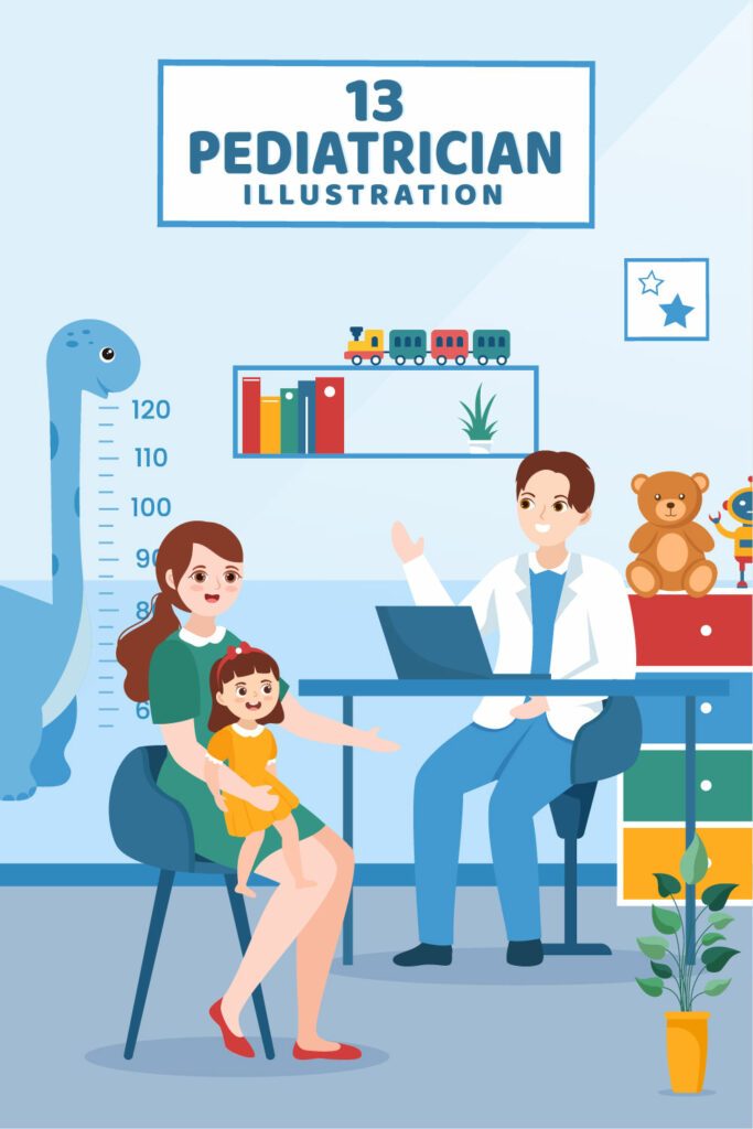 13 Pediatrician and Baby Illustration - MasterBundles