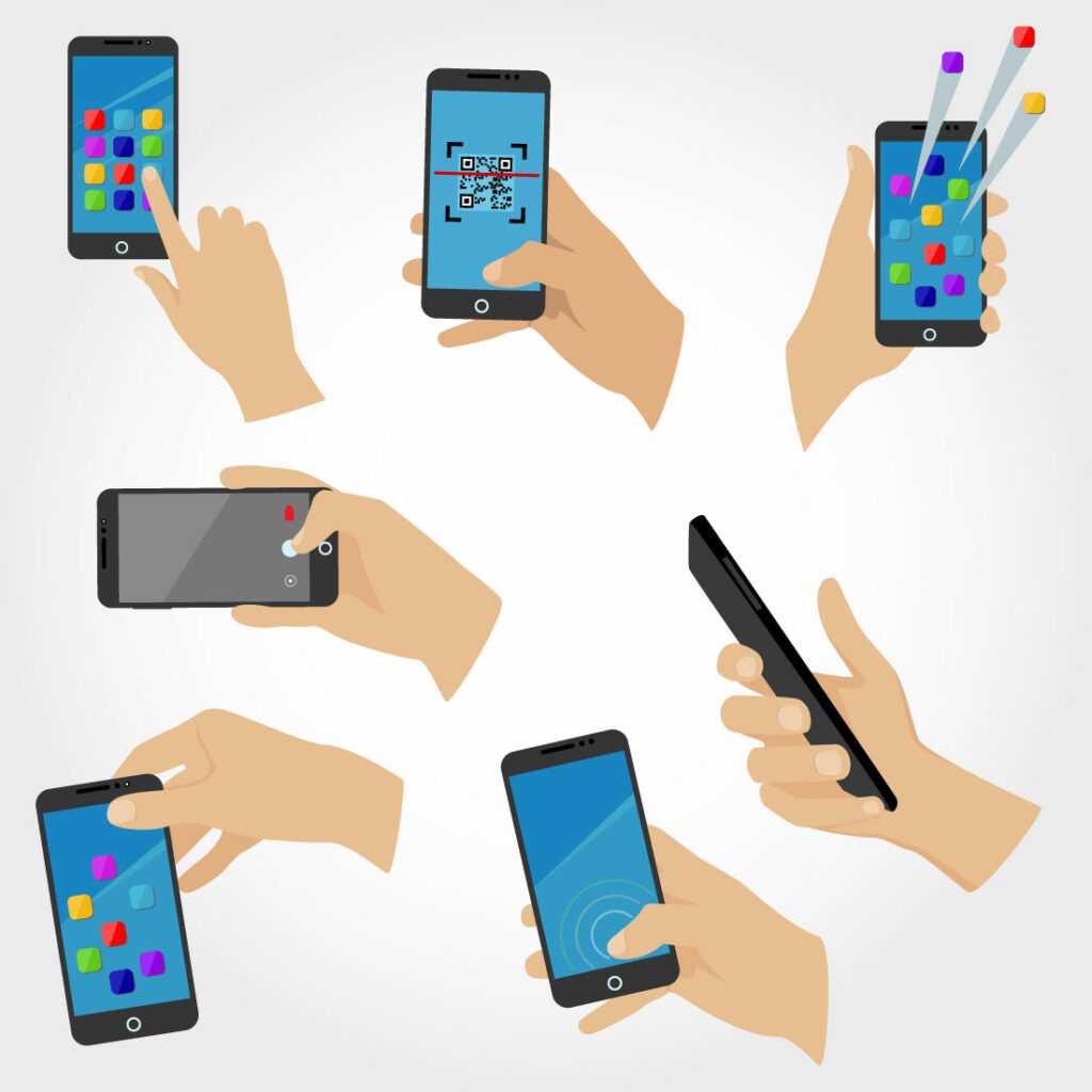 Mobile Phone in different Hand gestures - MasterBundles