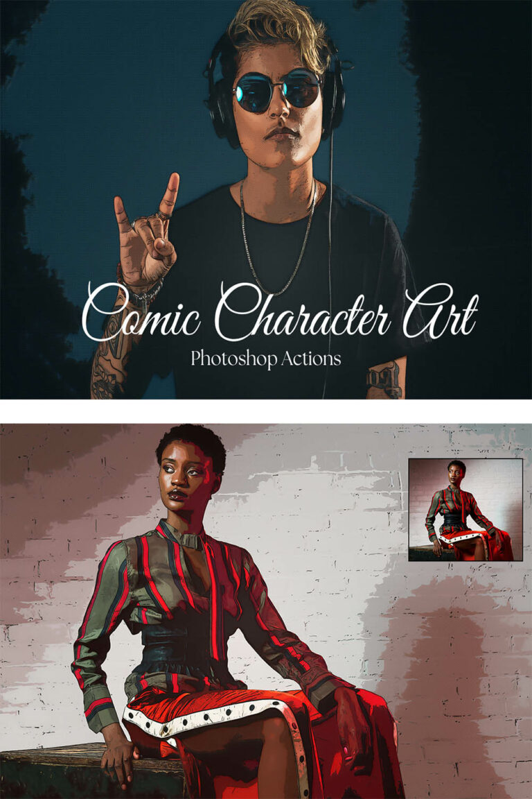 Comic Character Art Actions - MasterBundles