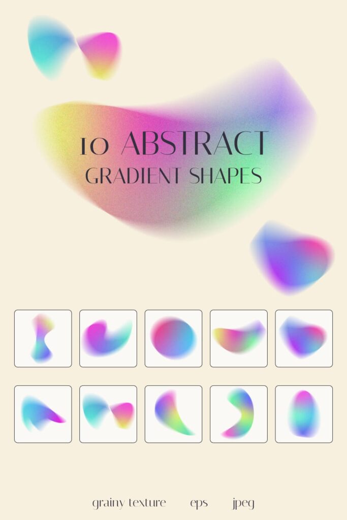 10 Abstract Gradient Shapes Vector - MasterBundles