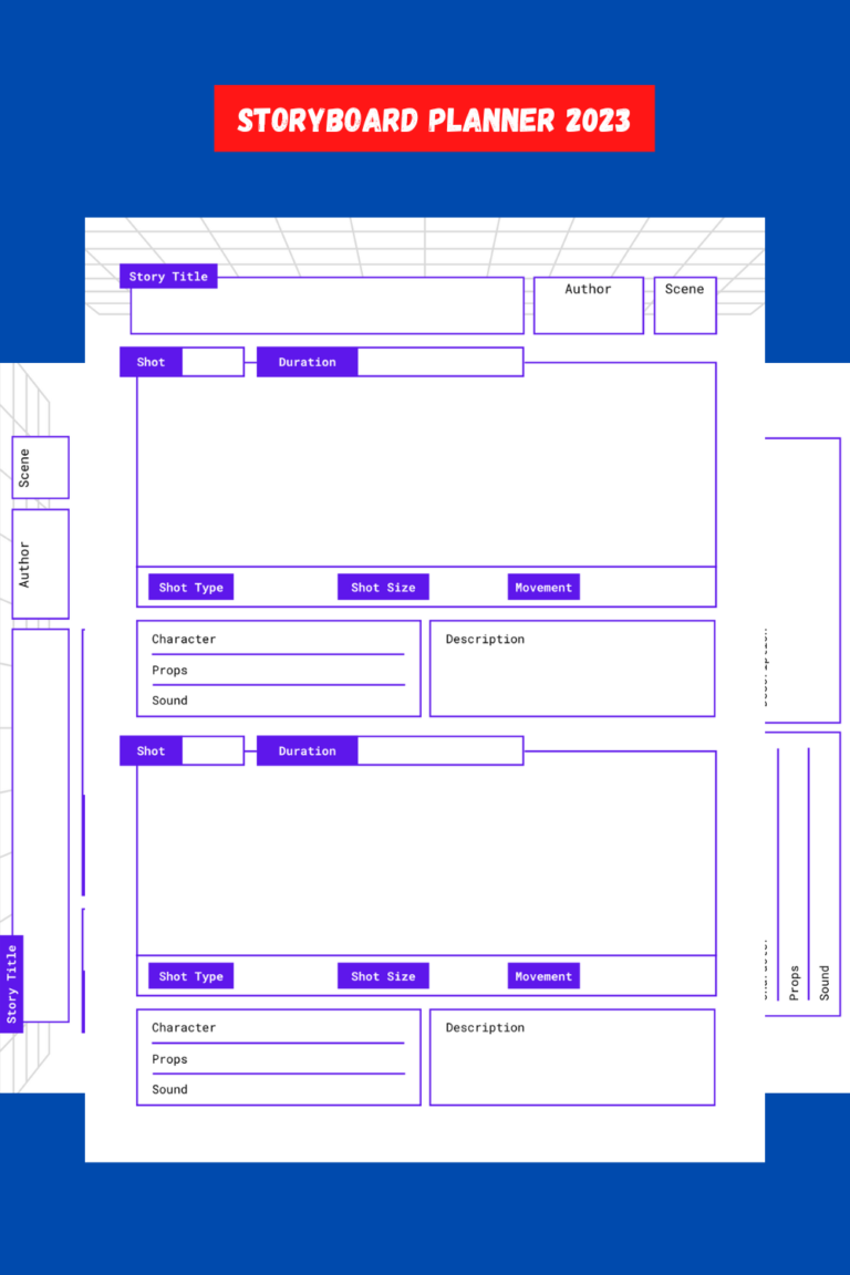 Video Story Board Planner Template for Video Planner,Storyboard ...