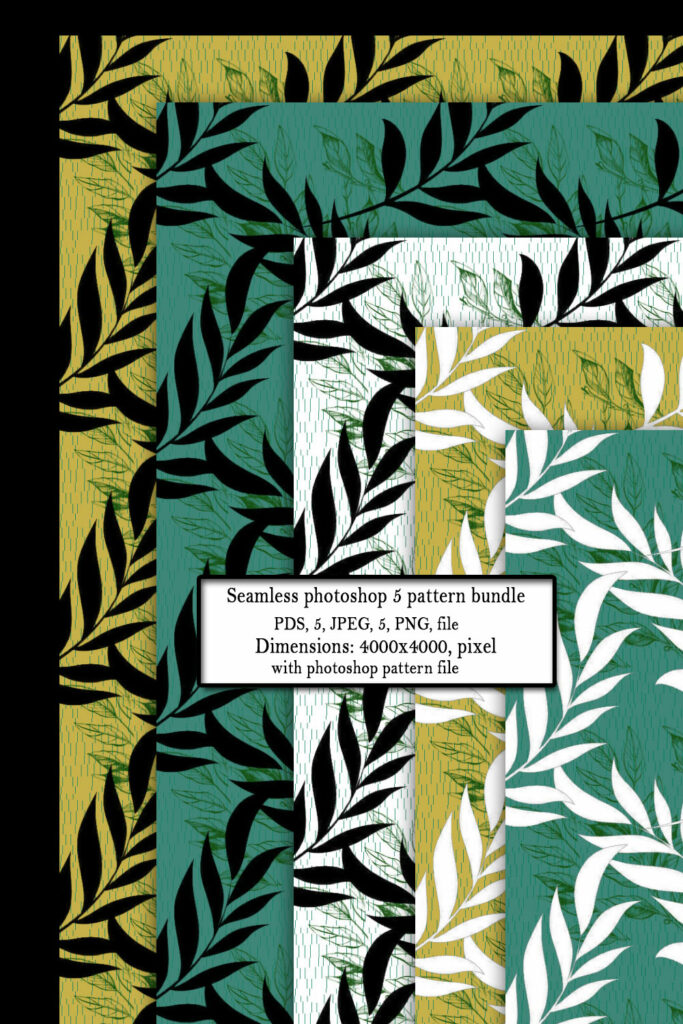 Beautiful Leaves Seamless Pattern Design Bundle - MasterBundles