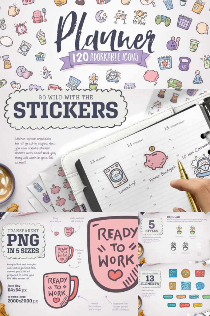 Planner - Hand Drawn Icons – MasterBundles