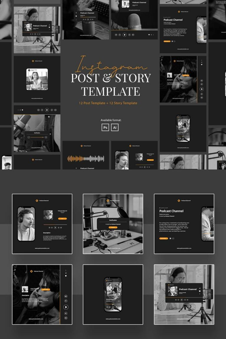Podcast Instagram Post And Story – MasterBundles