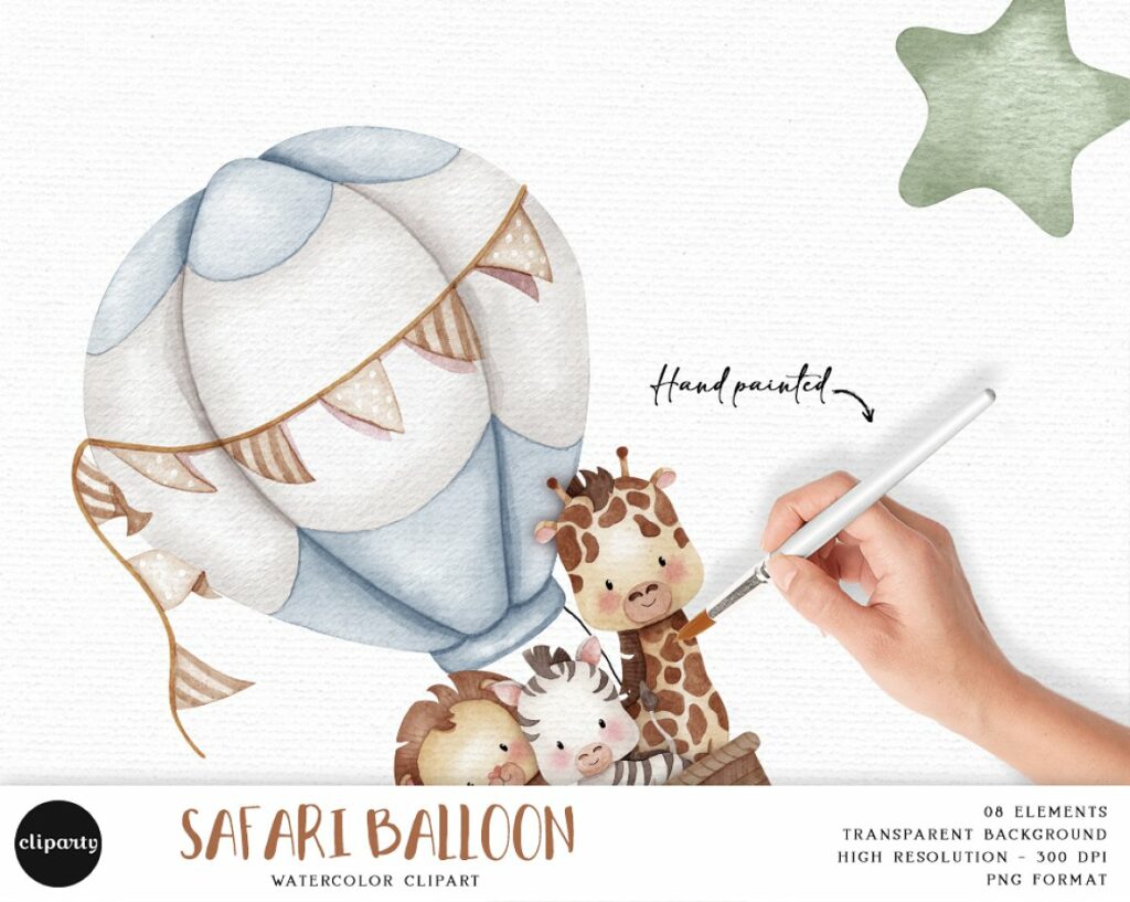 Safari Hot Air Balloon Clipart – MasterBundles