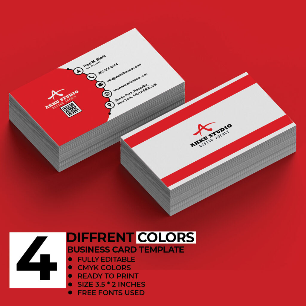 Business Card Design 4 Color - MasterBundles