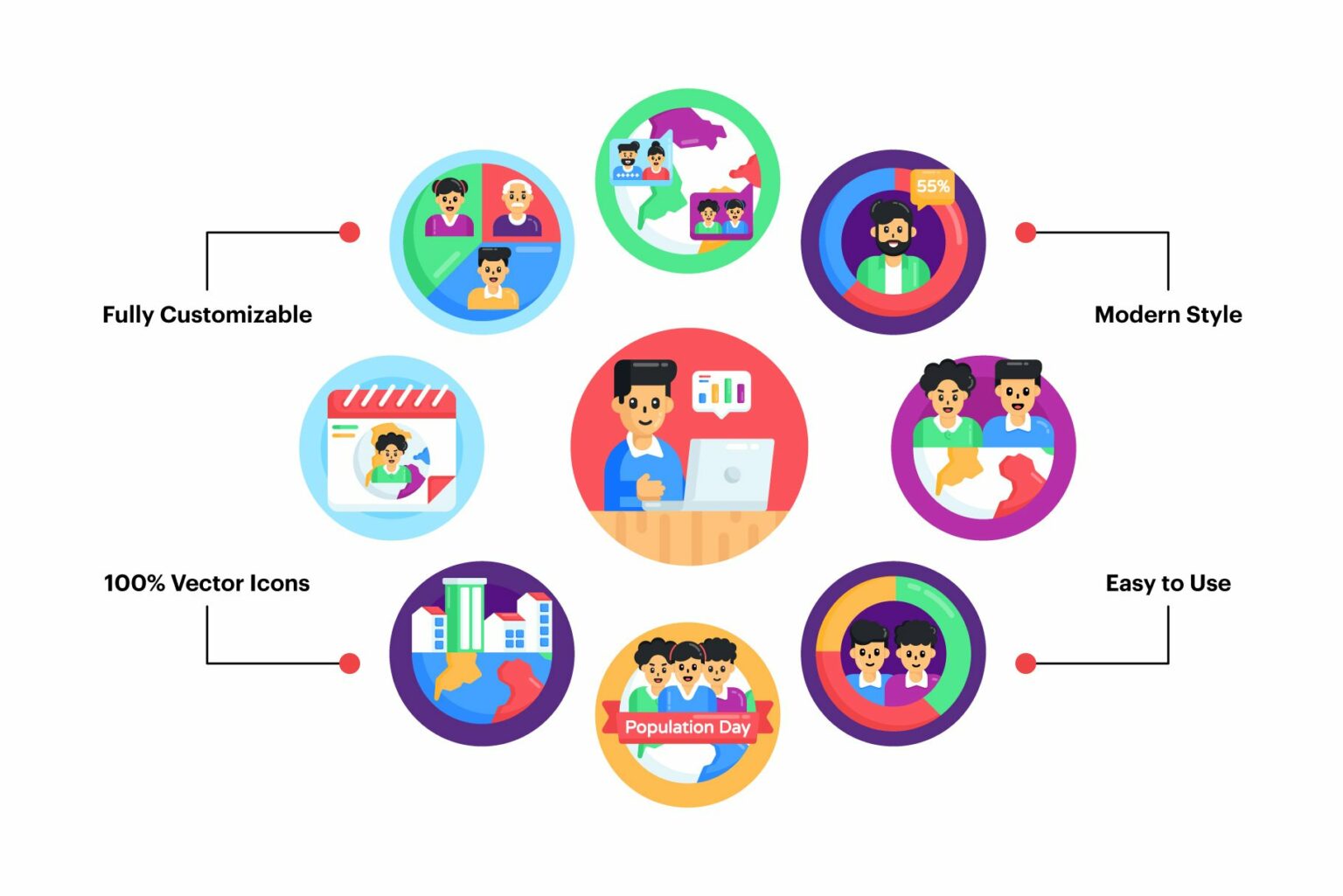 50 World Population Day Vector Icons – MasterBundles