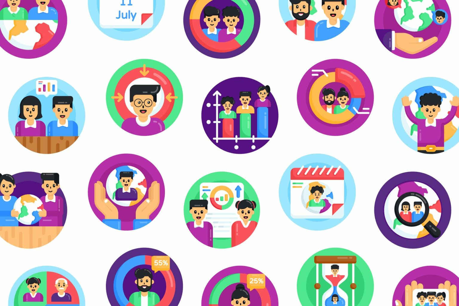 50 World Population Day Vector Icons – MasterBundles