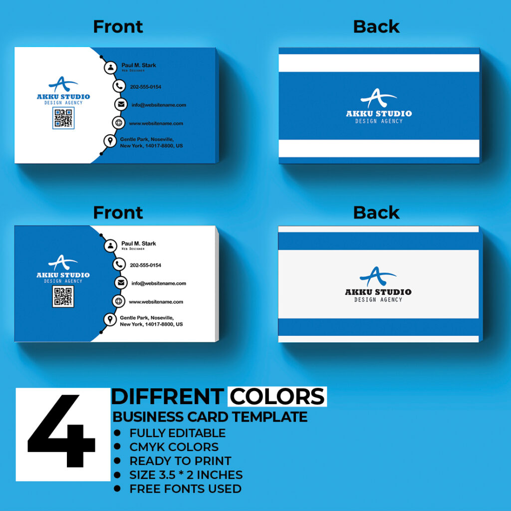 Business Card Design 4 Color - MasterBundles