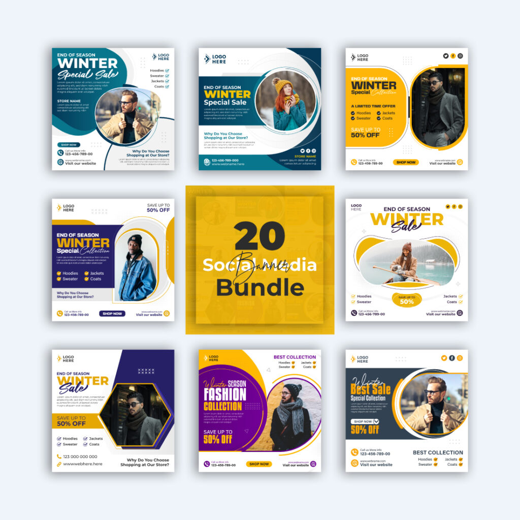 Social Media Bundle Winter Fashion Sale Post - MasterBundles