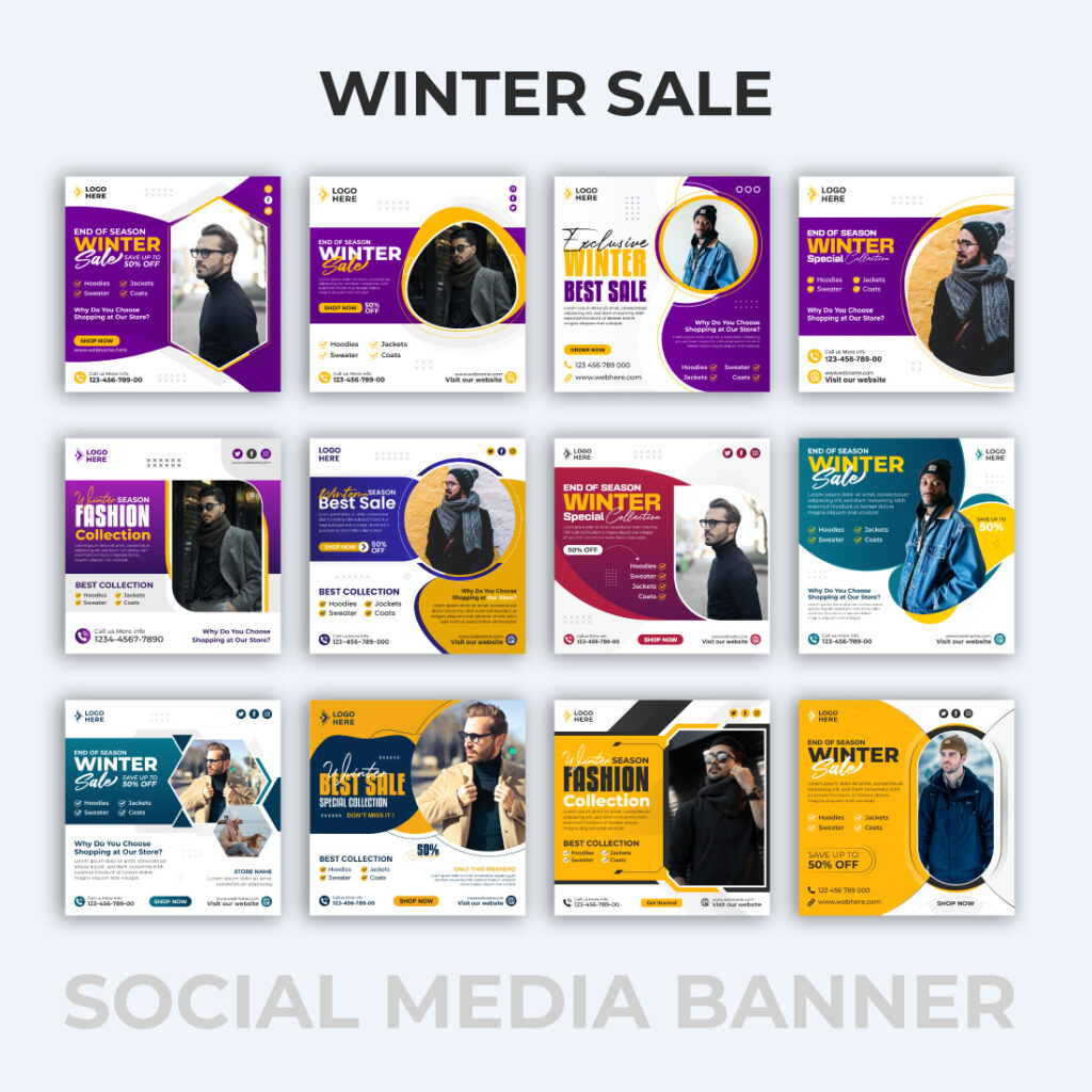 Social Media Bundle Winter Fashion Sale Post - MasterBundles