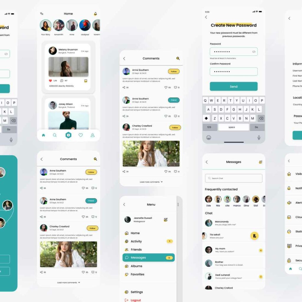 Socialize Social Media Mobile App Ui Kit - MasterBundles