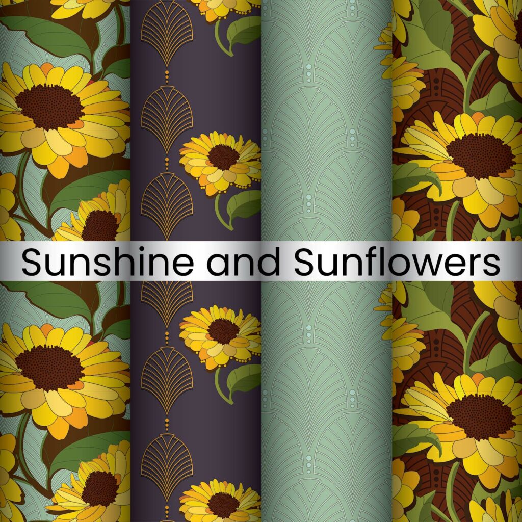 Sunflowers Seamless pattern designs - MasterBundles