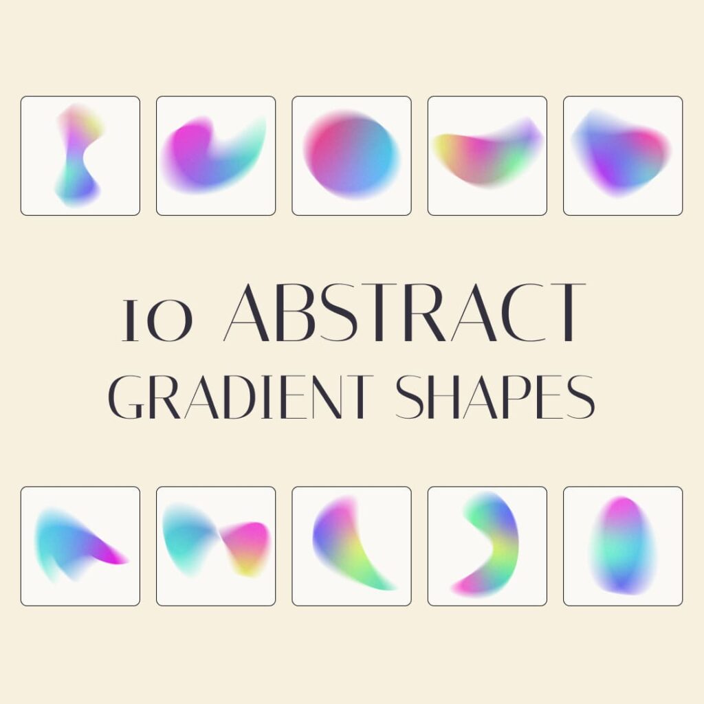 10 Abstract Gradient Shapes Vector - MasterBundles
