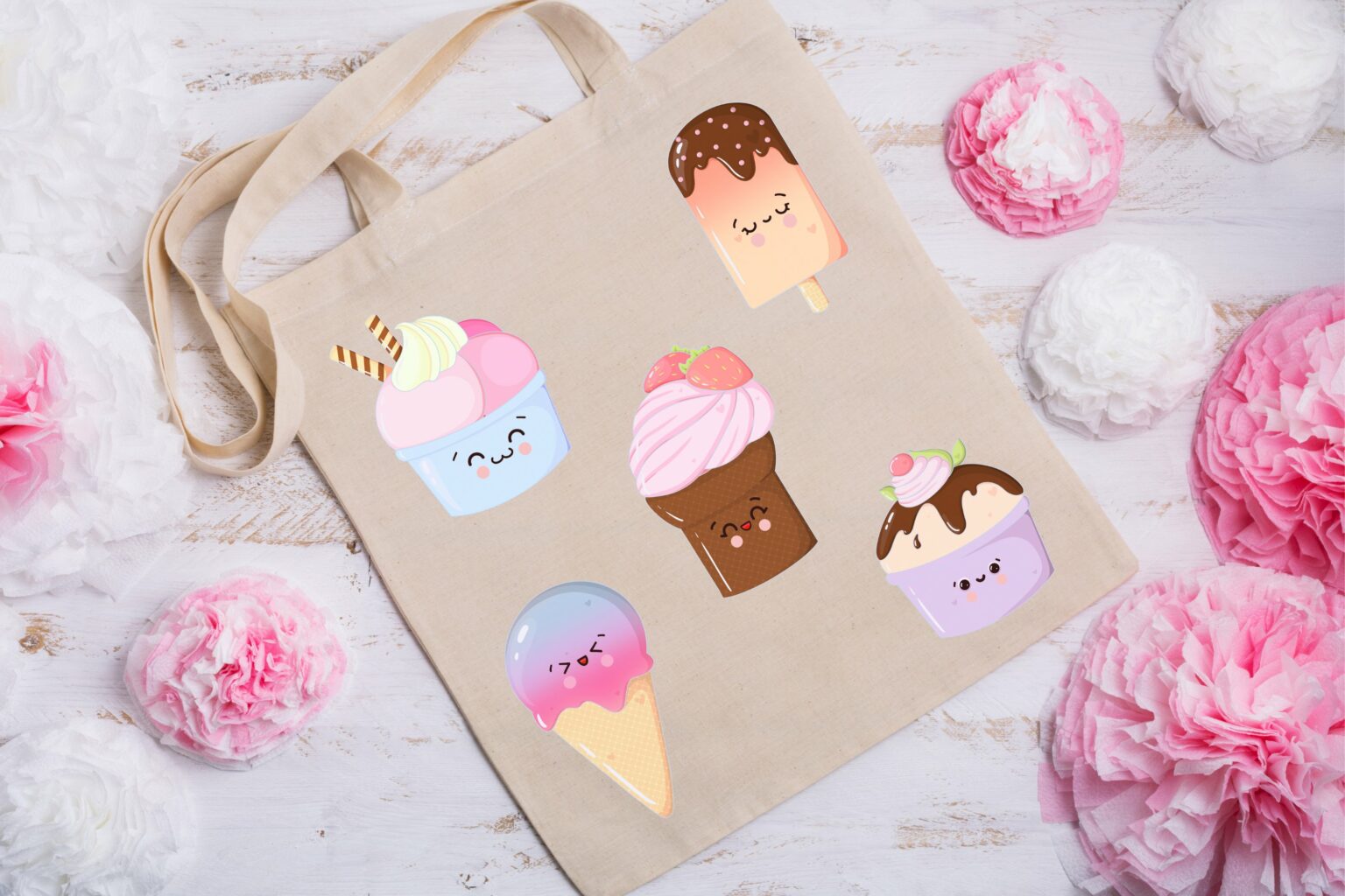 Kawaii Ice Cream PNG Bundle | Cute Popsicle Clipart – MasterBundles