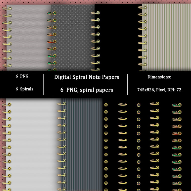 Spiral Digital Note Paper - MasterBundles