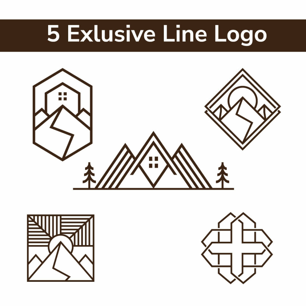 5 Exclusive Line Logo Design - MasterBundles