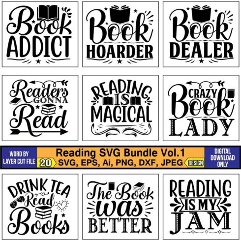 Reading SVG T-Shirt Design Bundle - MasterBundles
